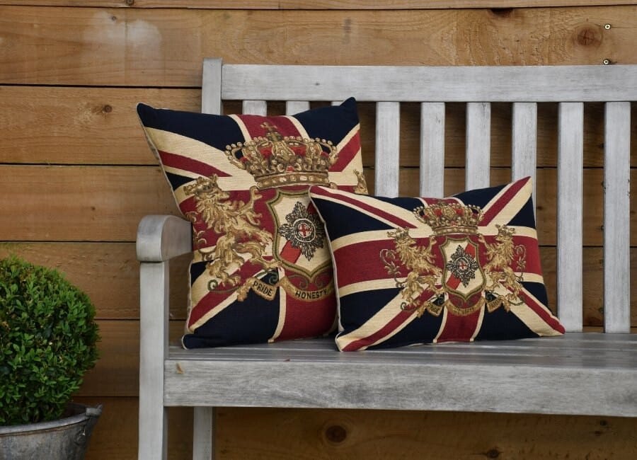 Union Jack Crest Tapestry Cushion - 46x46cm (18"x18")