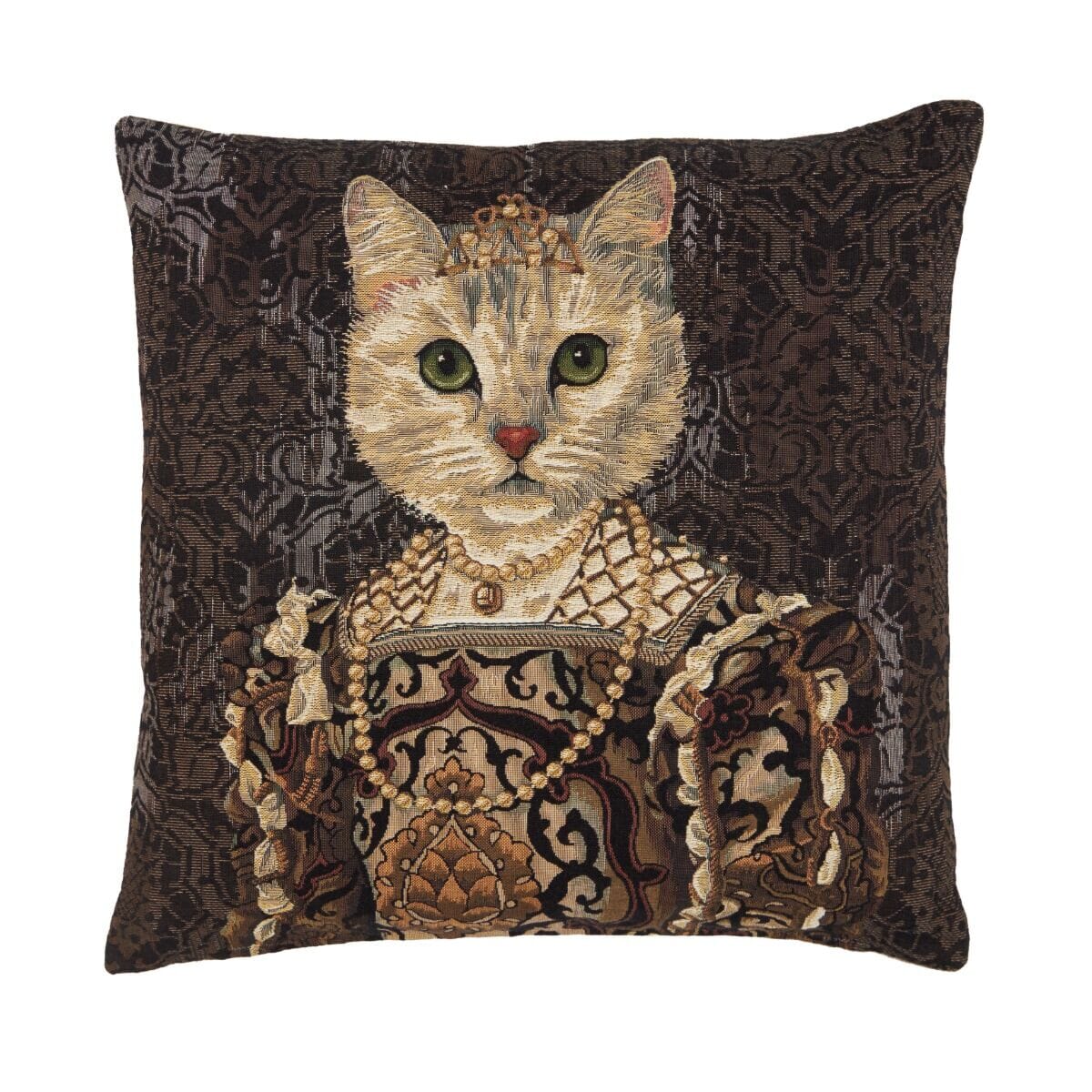 Lady Cat Tapestry Cushion - 46 x 46cm