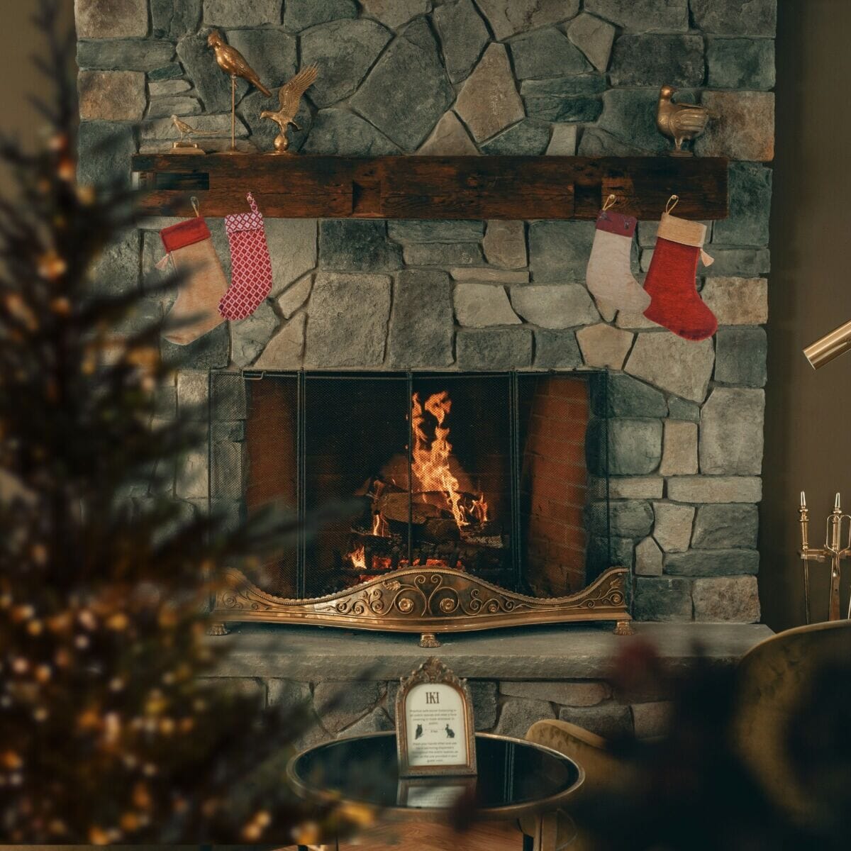 Highland Red Cream Stocking - H. 44cm x W. 29cm