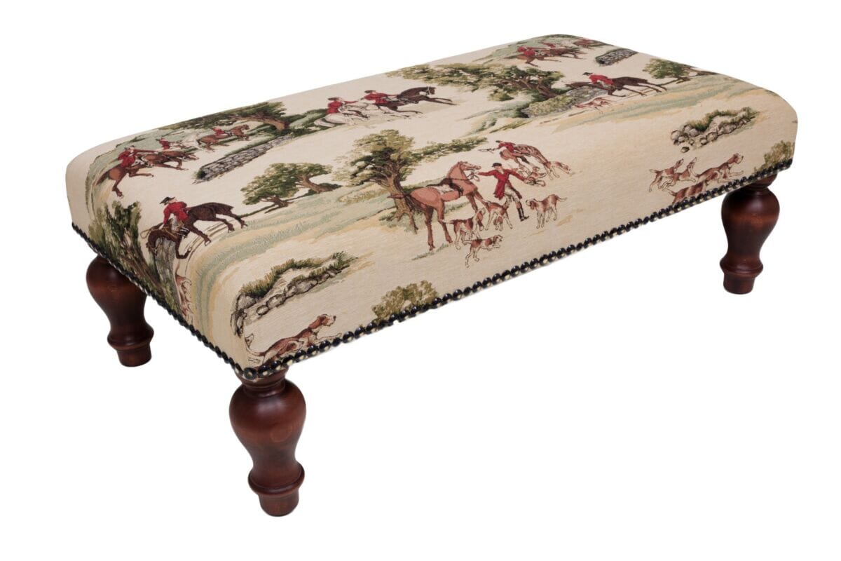 English Hunt Upholstered Large Stool | Upholstered Stools | Hines of Oxford