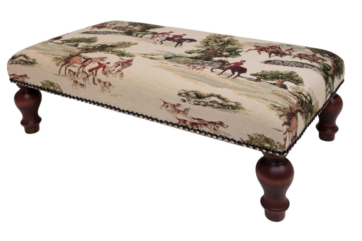 English Hunt Upholstered Large Stool | Upholstered Stools | Hines of Oxford