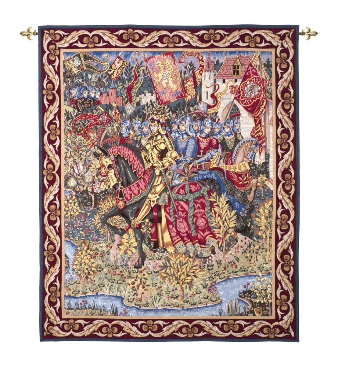 Arthur Rides from Camelot Loom Woven Tapestry - 152 x 122 cm (5'0" x 4 ...