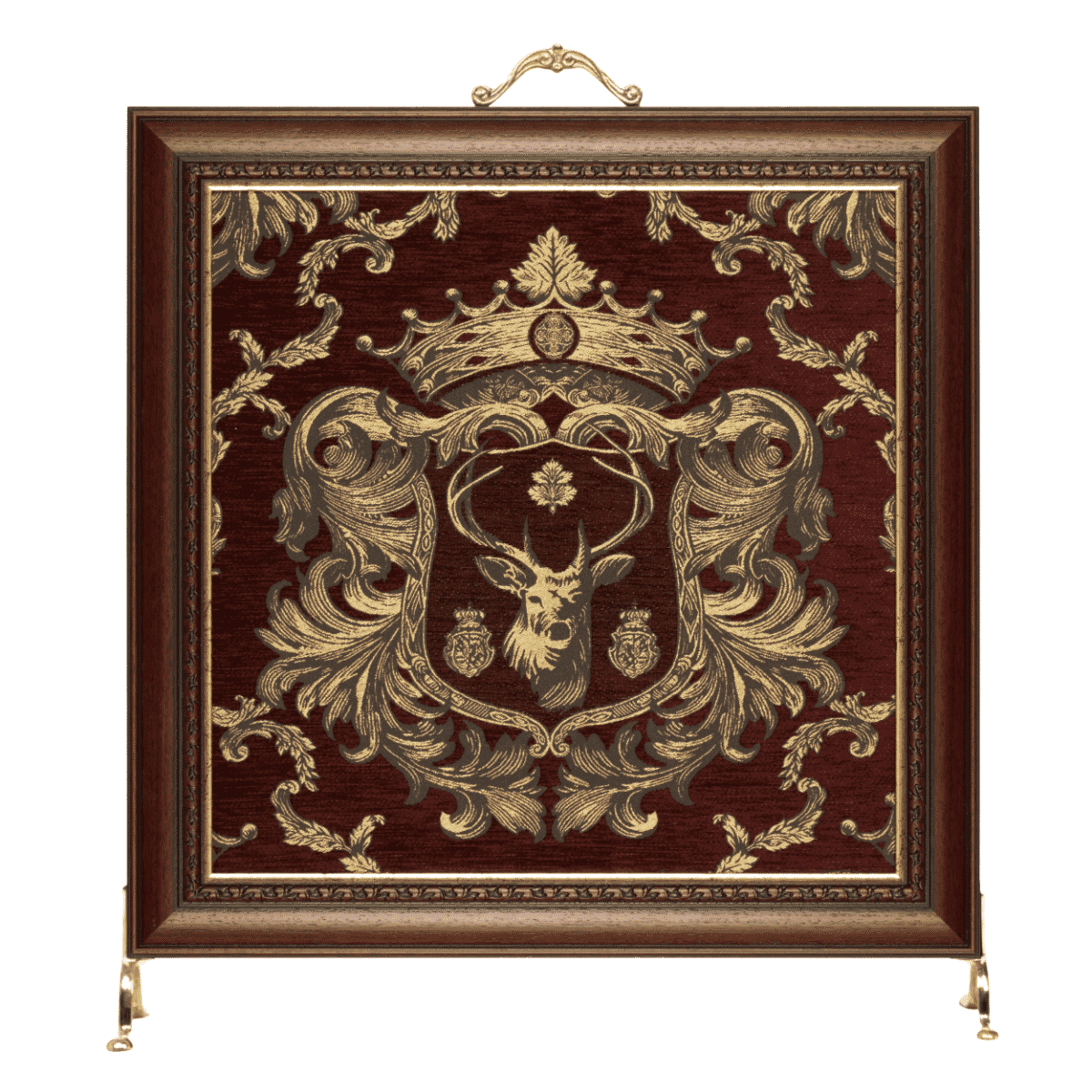 Regal Stag Red Tapestry Firescreen | Tapestry Firescreens | Hines of Oxford