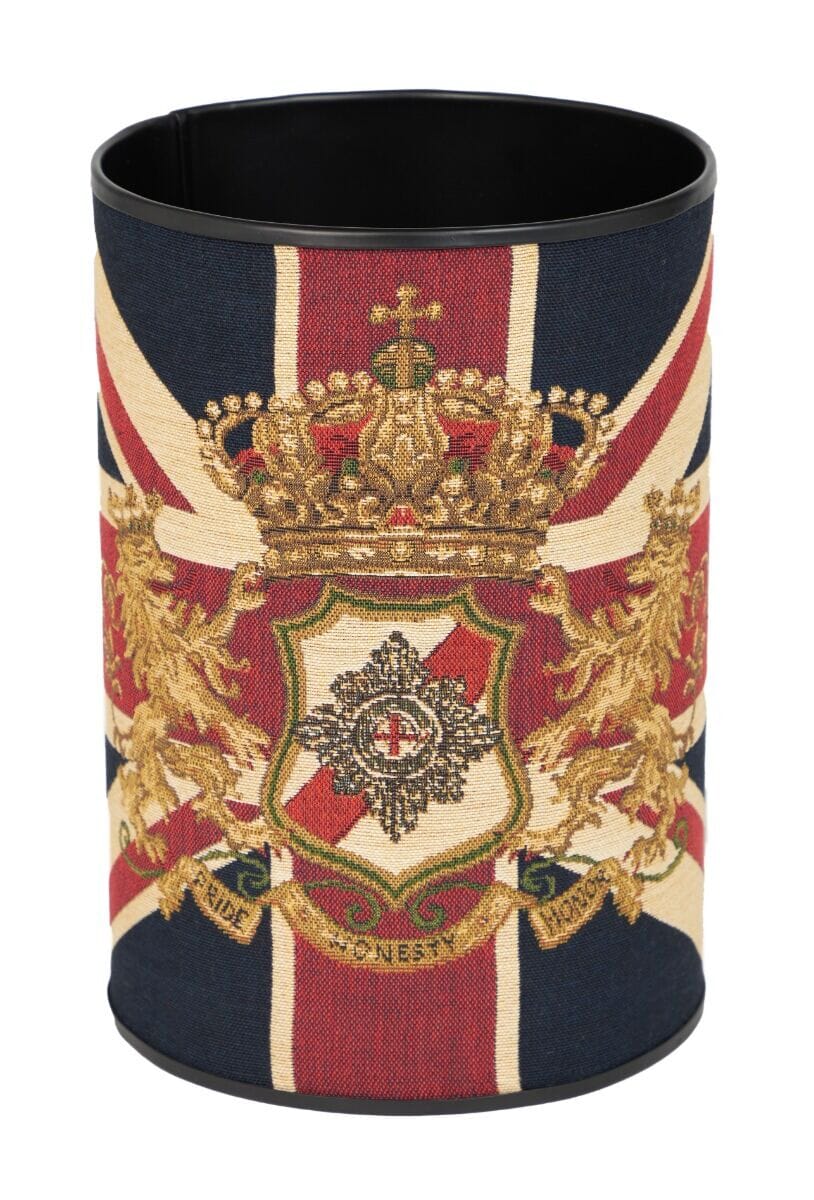 Union Jack Crest Tapestry Waste Bin | Tapestry Waste Bins | Hines of Oxford