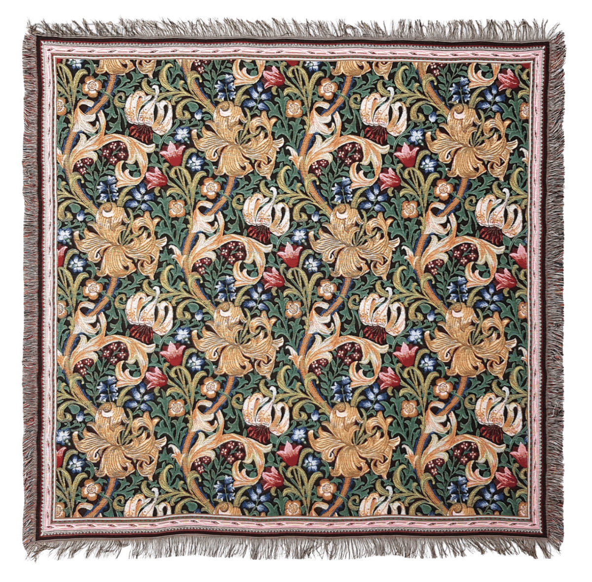 Golden Lily Classic Tapestry Throw - 140 x 140cm (55" x 55")