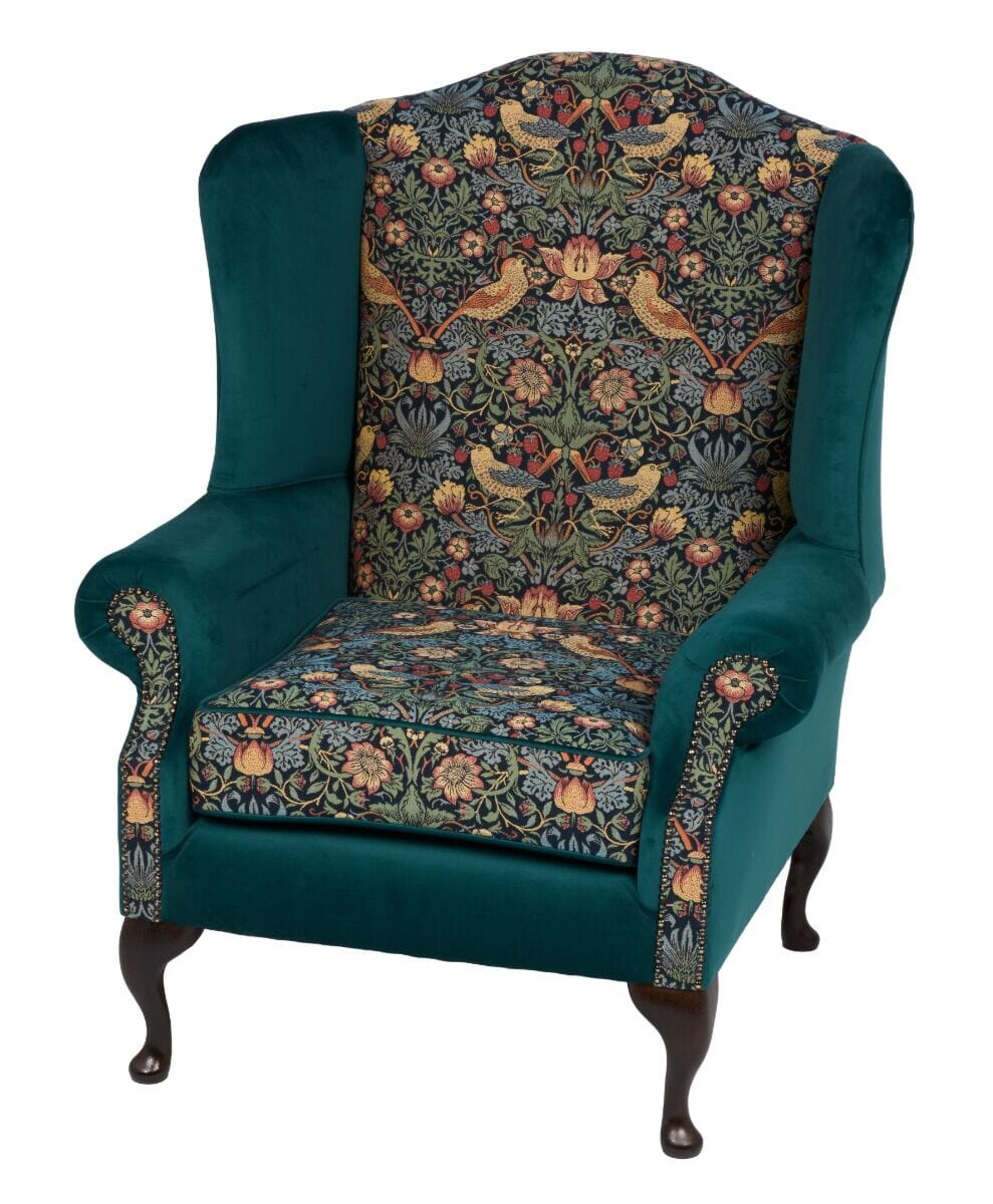 Strawberry Thief Classic Upholstered Wing Chair