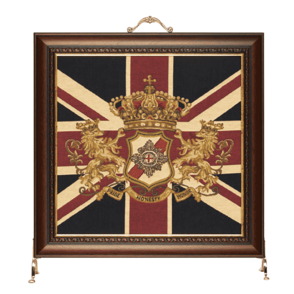 Union Jack Crest Tapestry Firescreen | Tapestry Firescreens | Hines of ...