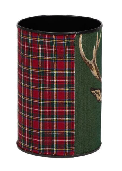 Scottish Stag Green Tapestry Waste Bin with Scottish Tartan | Tapestry ...